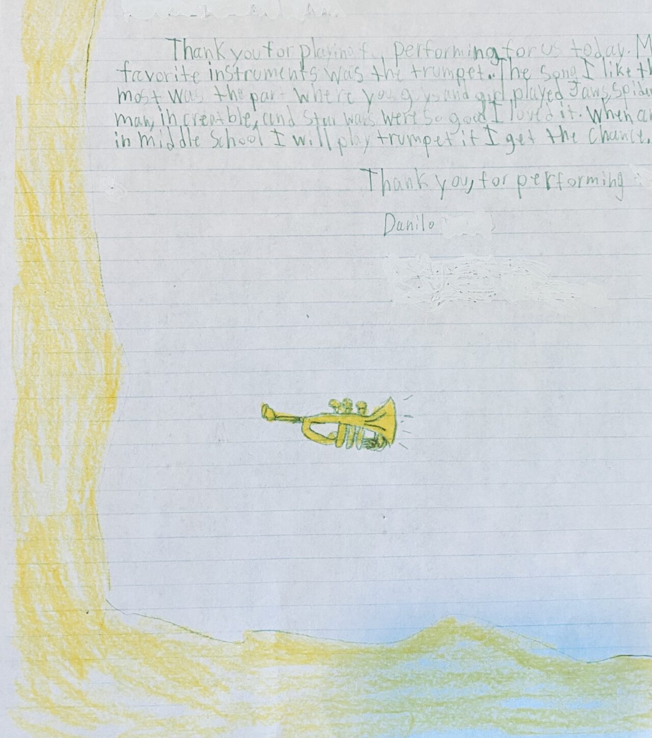 Thank You Letters - The Music Performance Trust Fund